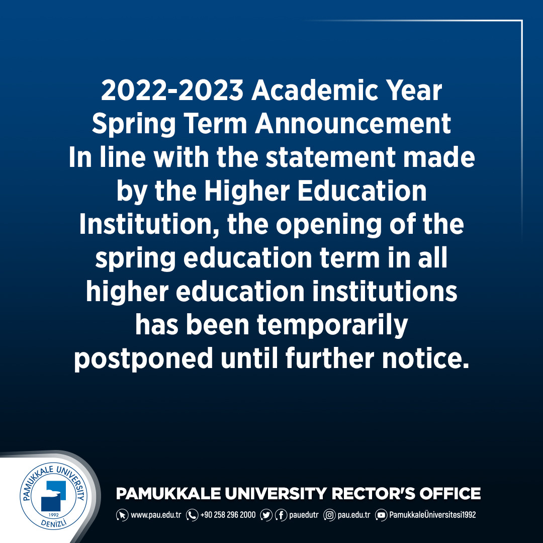 2022-2023 Academic Year Spring Term Announcement